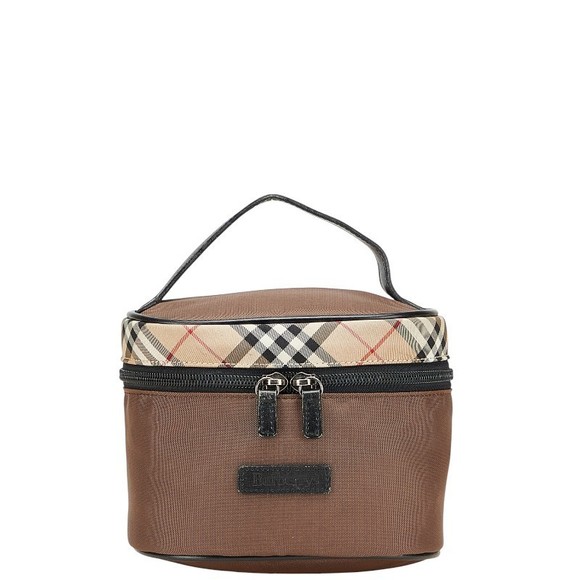 Burberry | Bags | Burberry Nova Check Pouch Vanity Bag Brown Black ...